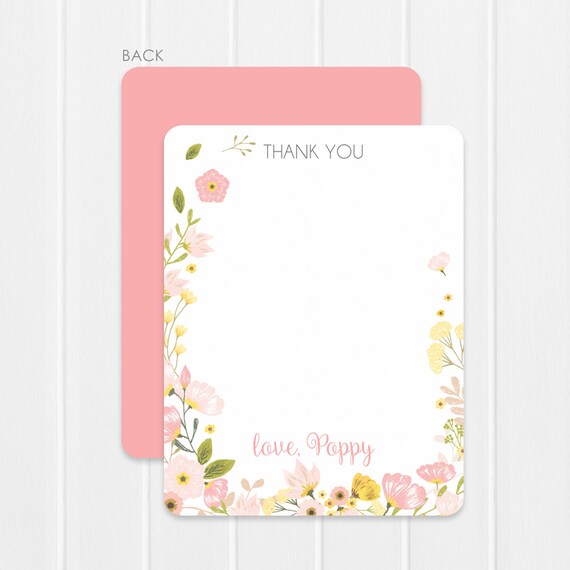 Blossom Floral Thank you notes - Flat Notecards- Thank-you Cards by ...