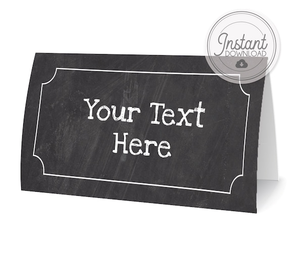 Chalkboard Food Tents Food Labels Place Cards Printable - Etsy