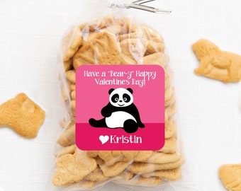 Panda Valentine's Day Stickers or Favor Tags - Etsy