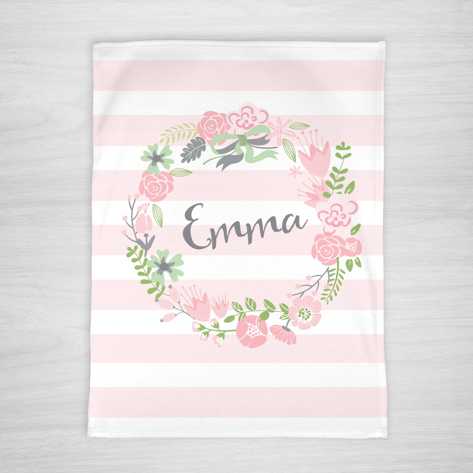 Personalized Baby Blanket Pink Flower Girl Baby Blanket - Etsy