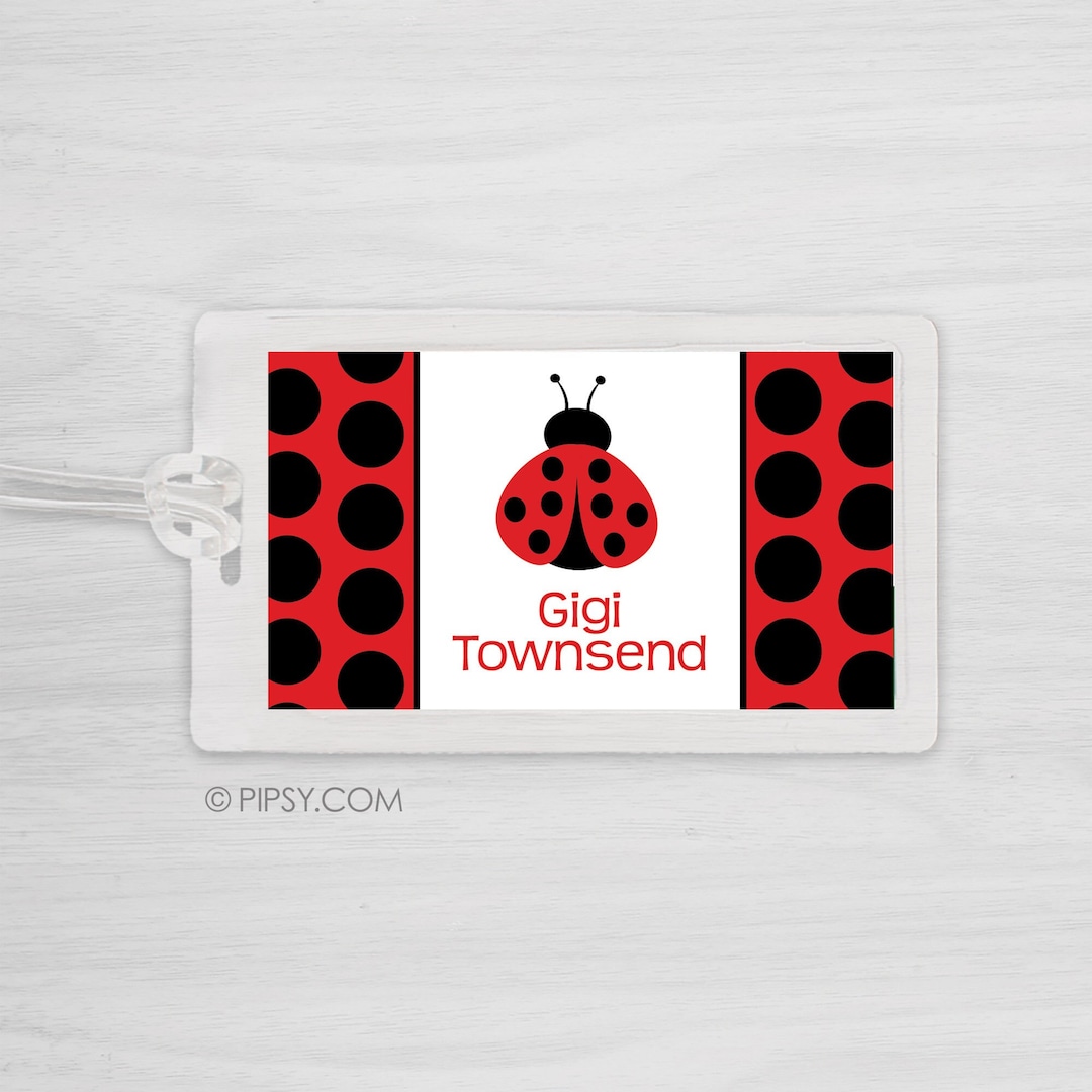 Ladybug Bag Tag: Personalized Kids Luggage, Backpack Tag - Etsy