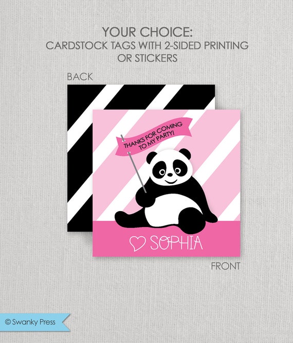 Panda Stickers or Cardstock Gift Tags . Panda Birthday Party . for ...