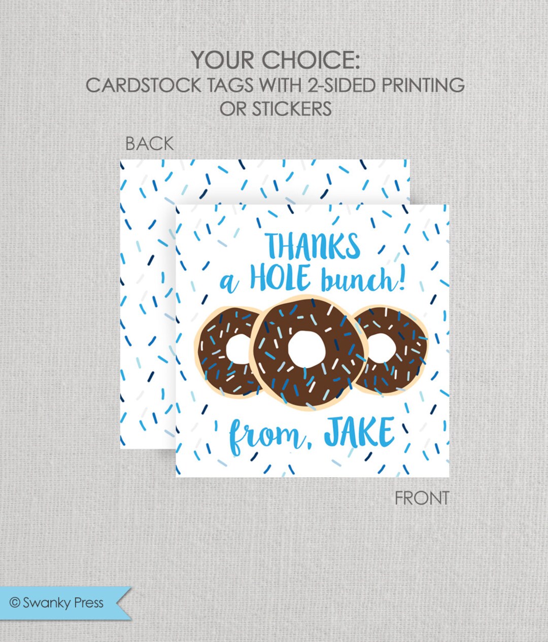 Donut Favor Tags or Stickers . Donut Birthday Party . for Favors, Treat ...