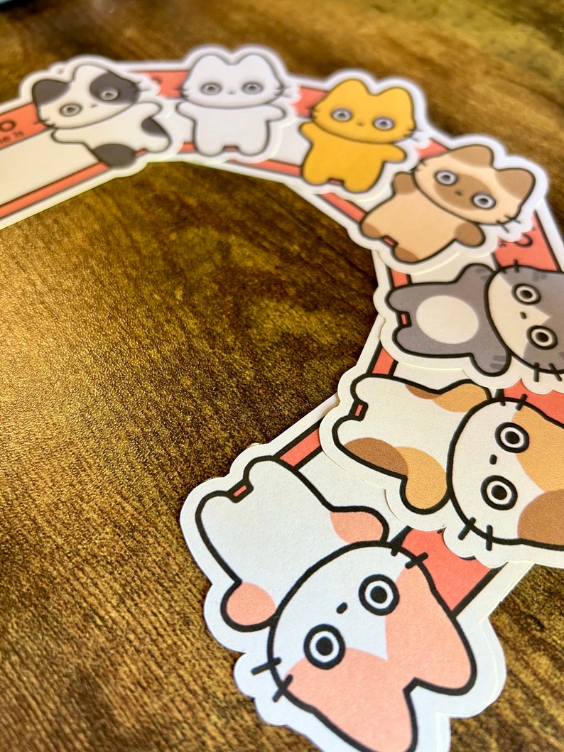 8 Designs Cat "hello My Name Is..." Sticker Nametags. Sticker Decal ...