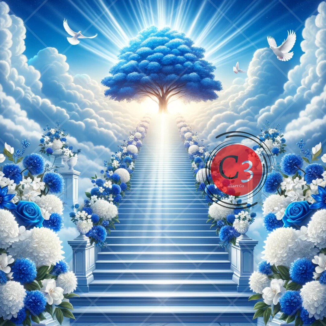 Blue Memorial Background, 4 Images, Rest in Peace PNG, Faith PNG - Etsy