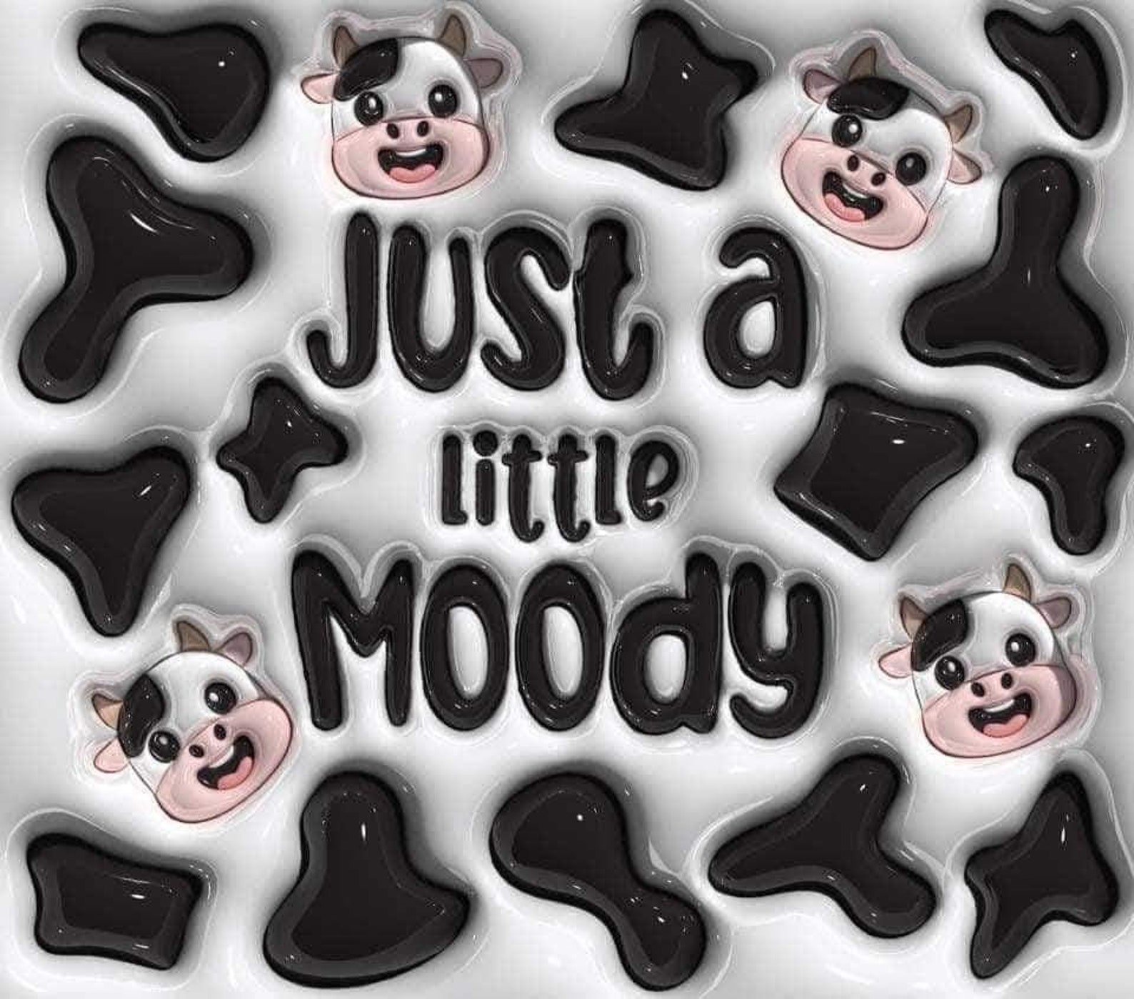 3D Moody Cow Print Sublimation Tumbler Wrap - Etsy