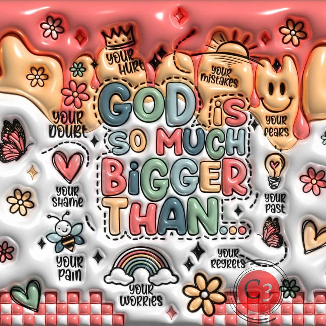 God is Much Bigger Tumbler Wrap/ Religious PNG/ Faith PNG - Etsy