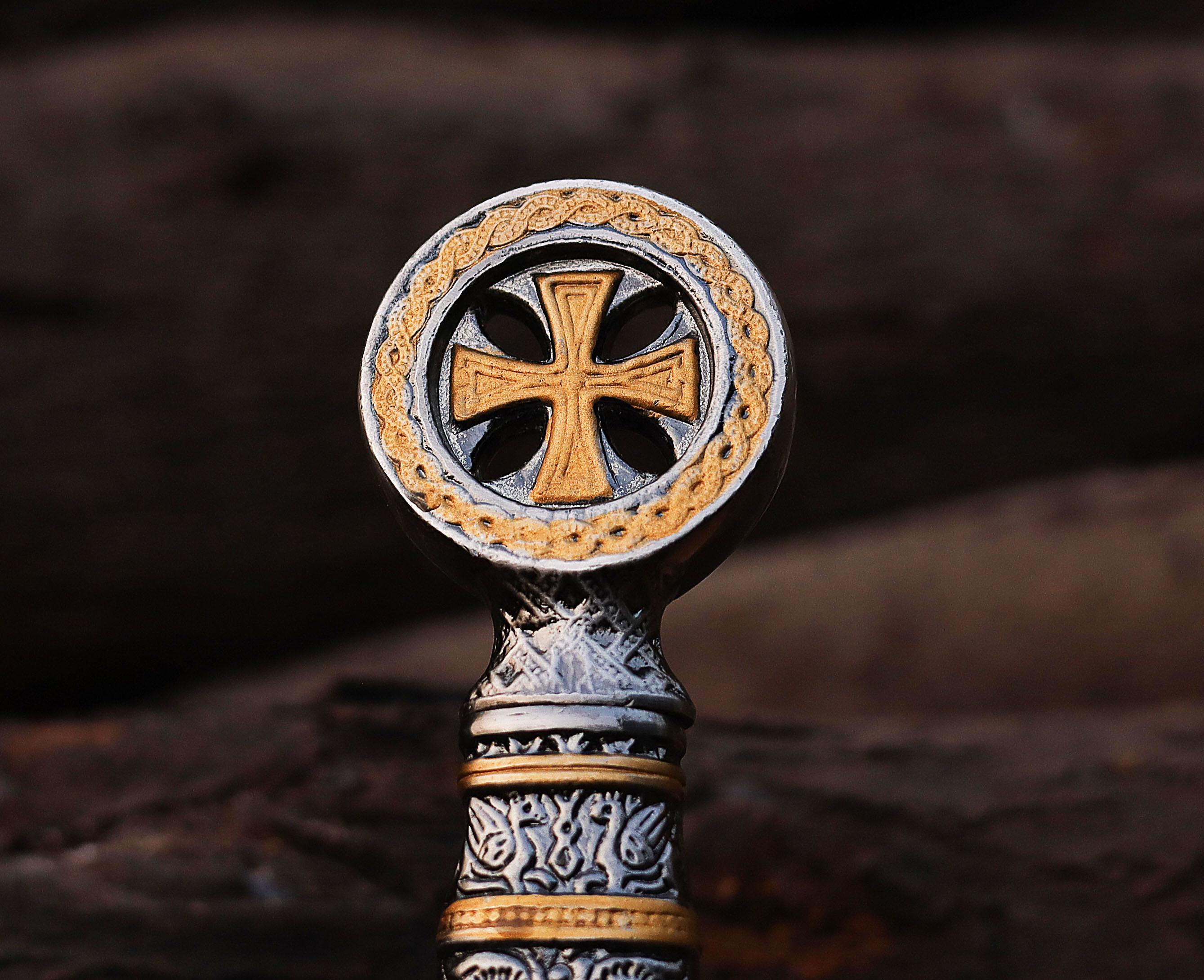Handmade Knights Templar Sword: Stainless Steel Crusader Replica With ...