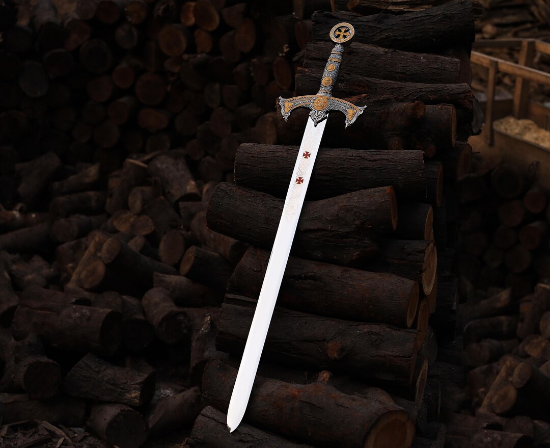 Handmade Knights Templar Sword: Stainless Steel Crusader Replica With ...