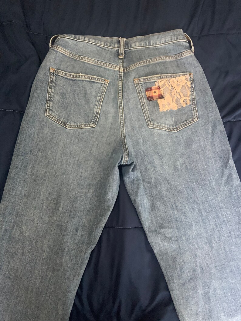 Western Patchwork Jeans - Etsy