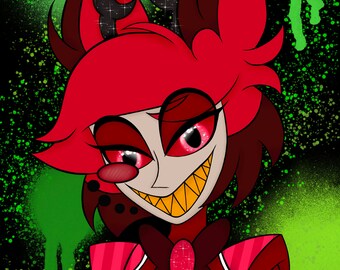 Hazbin Hotel Neon Alastor Fanart Prints - Etsy