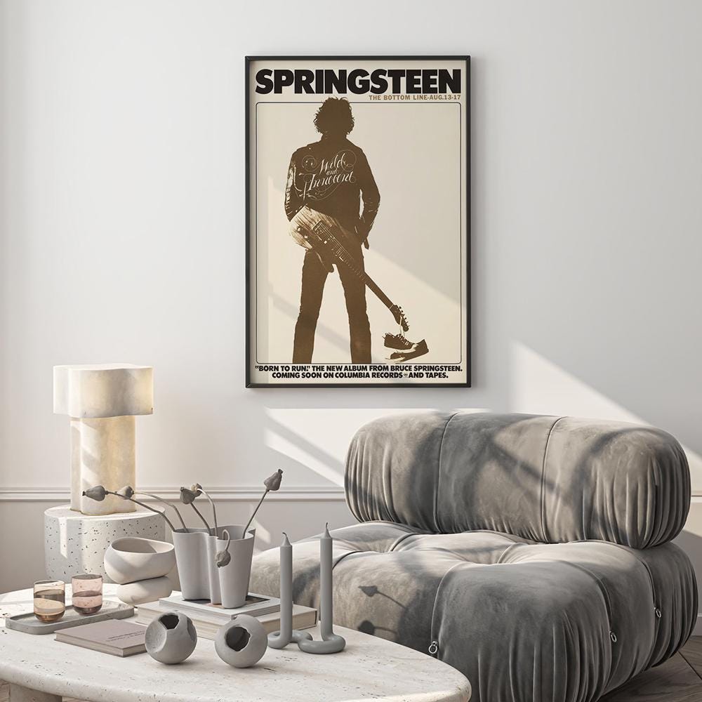 Vintage Bruce Springsteen 1981s Concert Poster, Room Decor Wall Art ...