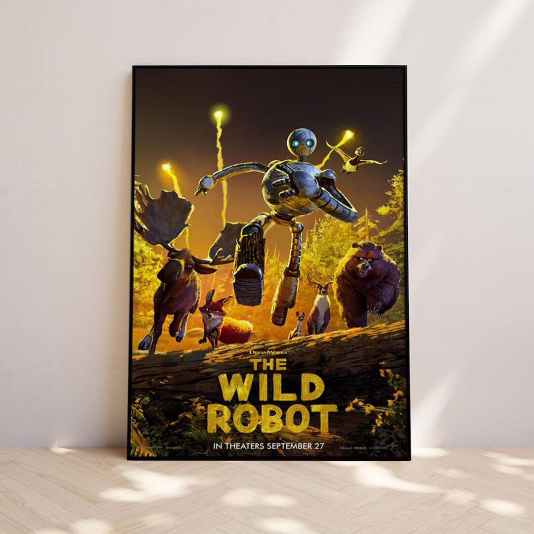 The Wild Robot Movie Poster, Room Decor Wall Art Canvas Unframed Print ...
