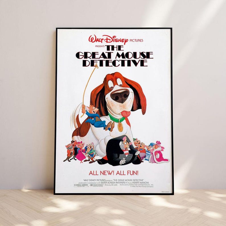 Great Mouse Detective Movie Poster, Room Decor Wall Art Canvas Unframed ...