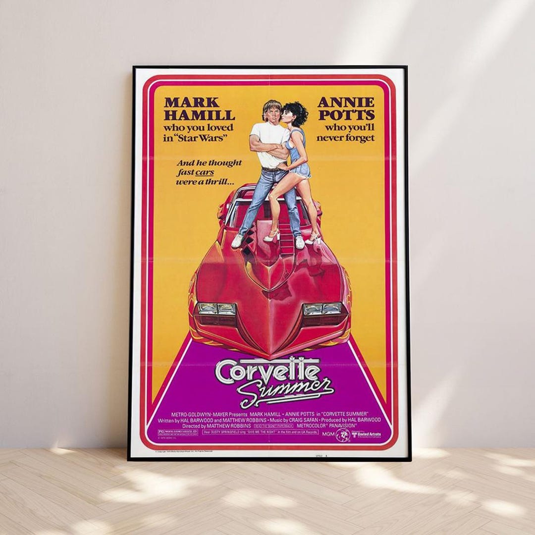 Corvette Summer Movie Poster, Room Decor Wall Art Canvas Unframed Print ...