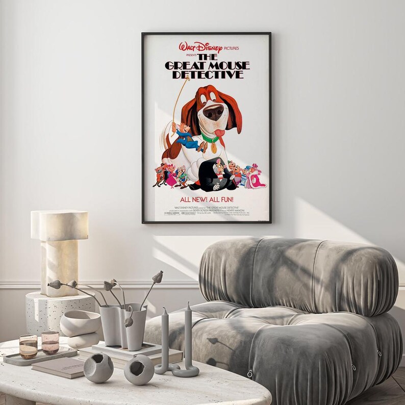 Great Mouse Detective Movie Poster, Room Decor Wall Art Canvas Unframed ...