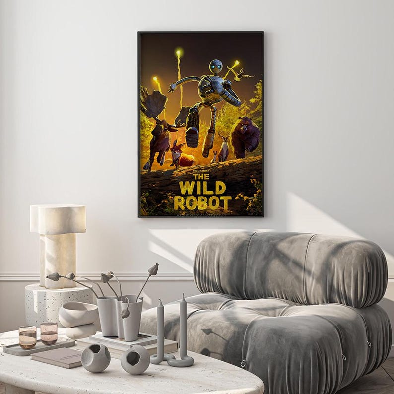 The Wild Robot Movie Poster, Room Decor Wall Art Canvas Unframed Print ...