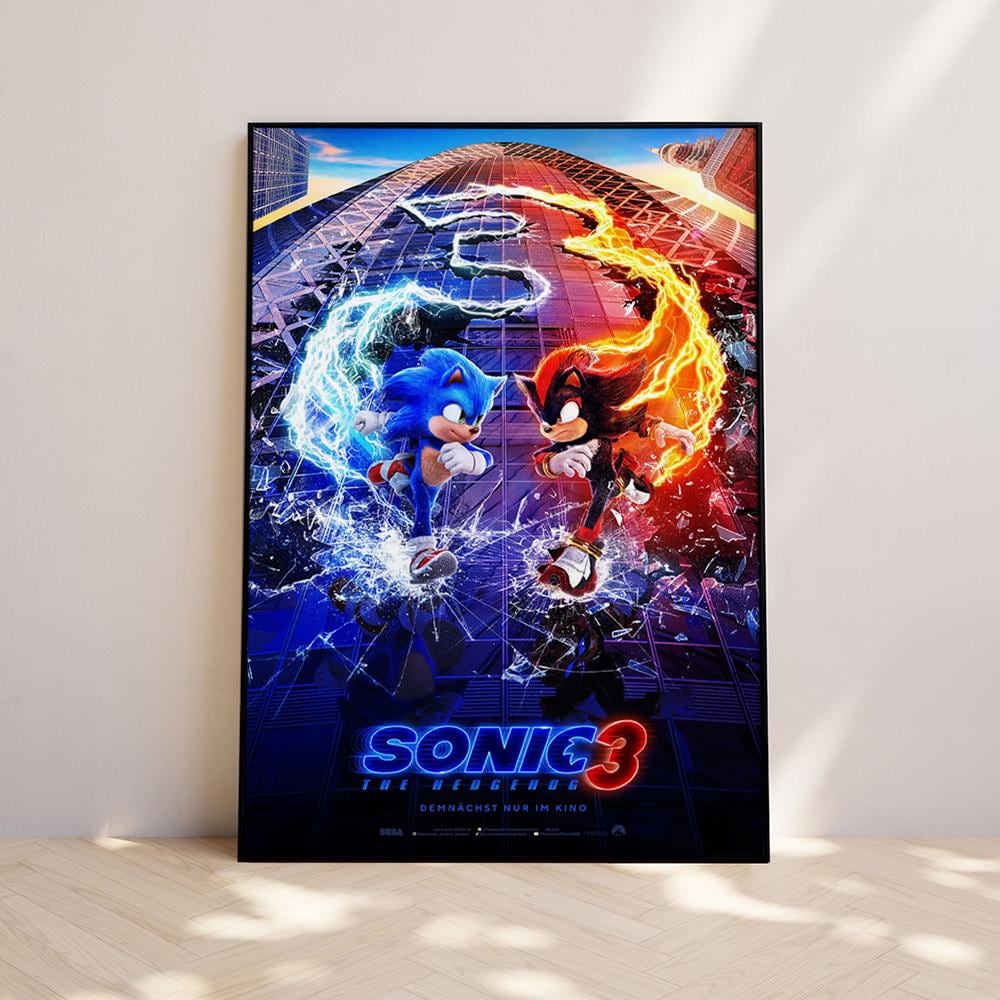 Sonic the Hedgehog 3 Movie Poster, Room Decor Wall Art Canvas Unframed ...