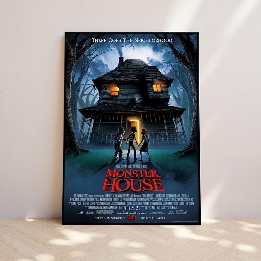 Monster House Movie Poster, Room Decor Wall Art Canvas Unframed Print ...