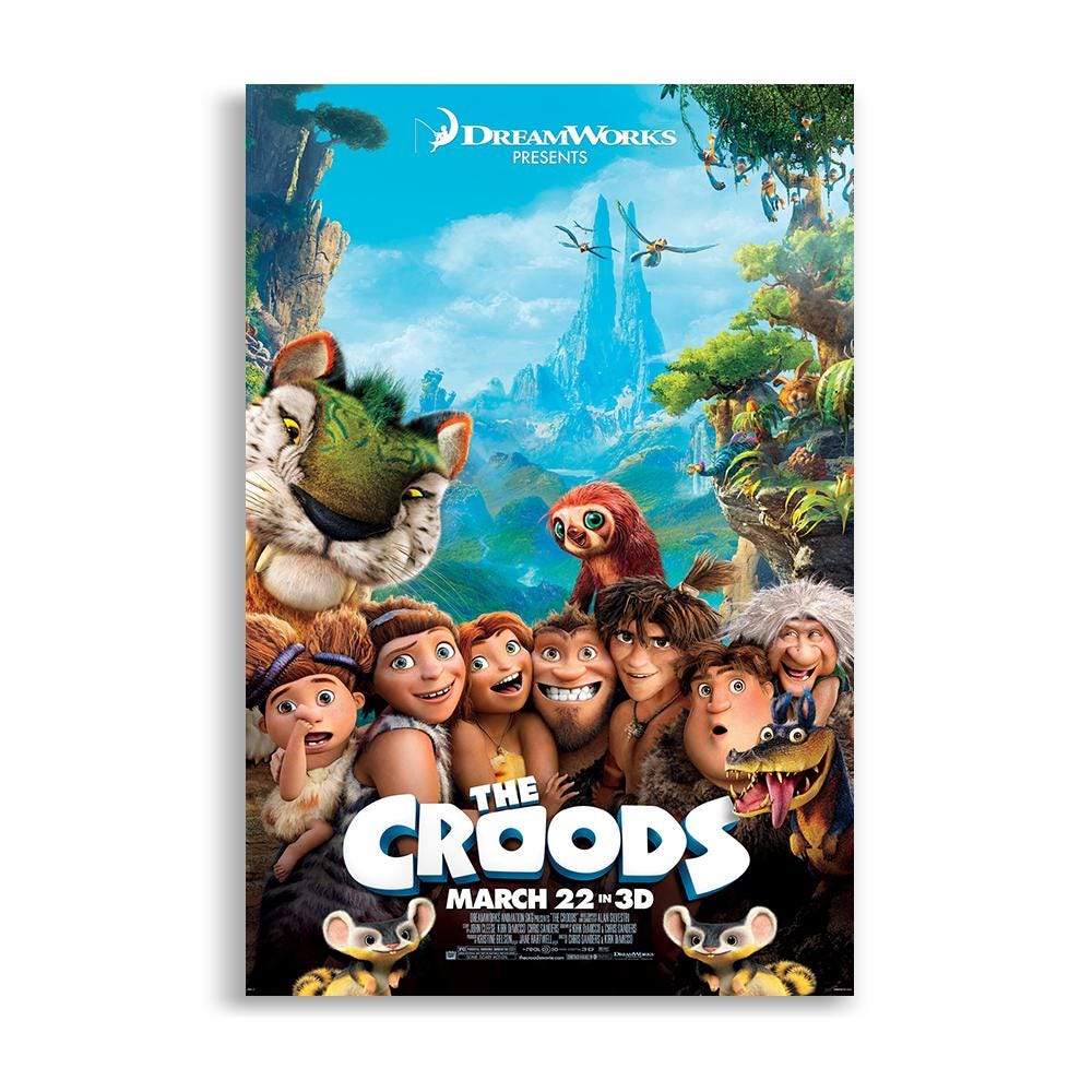 The Croods Movie Poster, Room Decor Wall Art Canvas Unframed Print Art ...