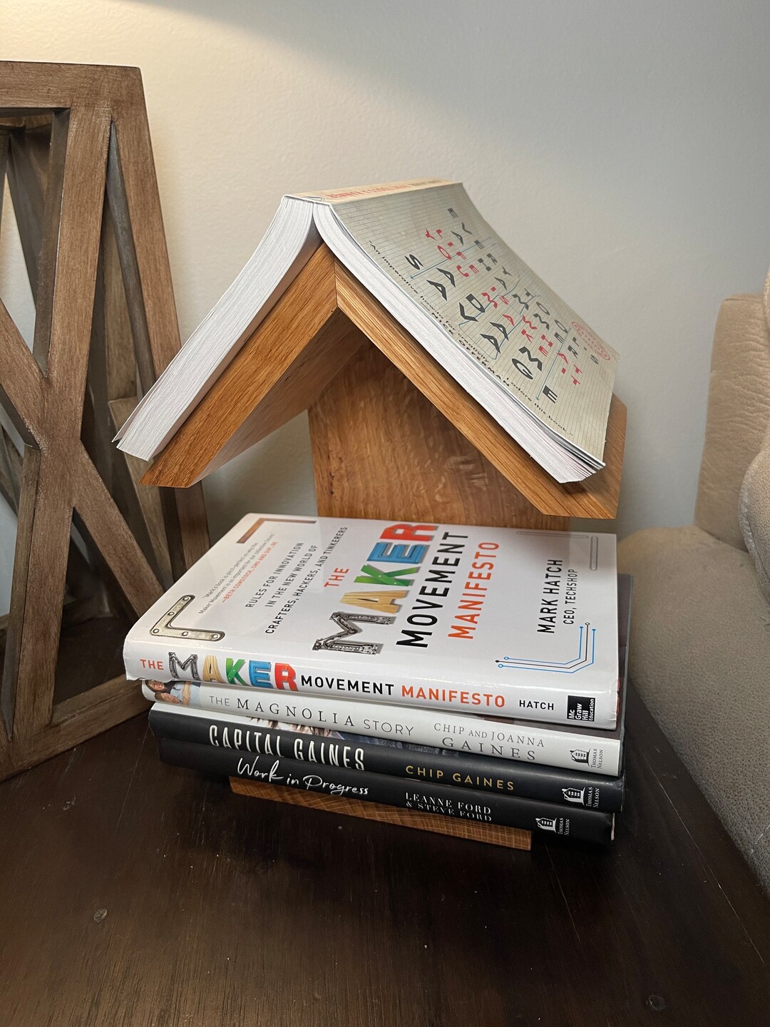 Quarter Sawn White Oak Hardwood Book Organizer, Page Saver, Book Tower ...