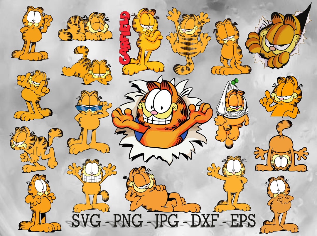 Garfield Svg, Garfield Bundle Svg, Garfield Clipart, Svg Files for ...