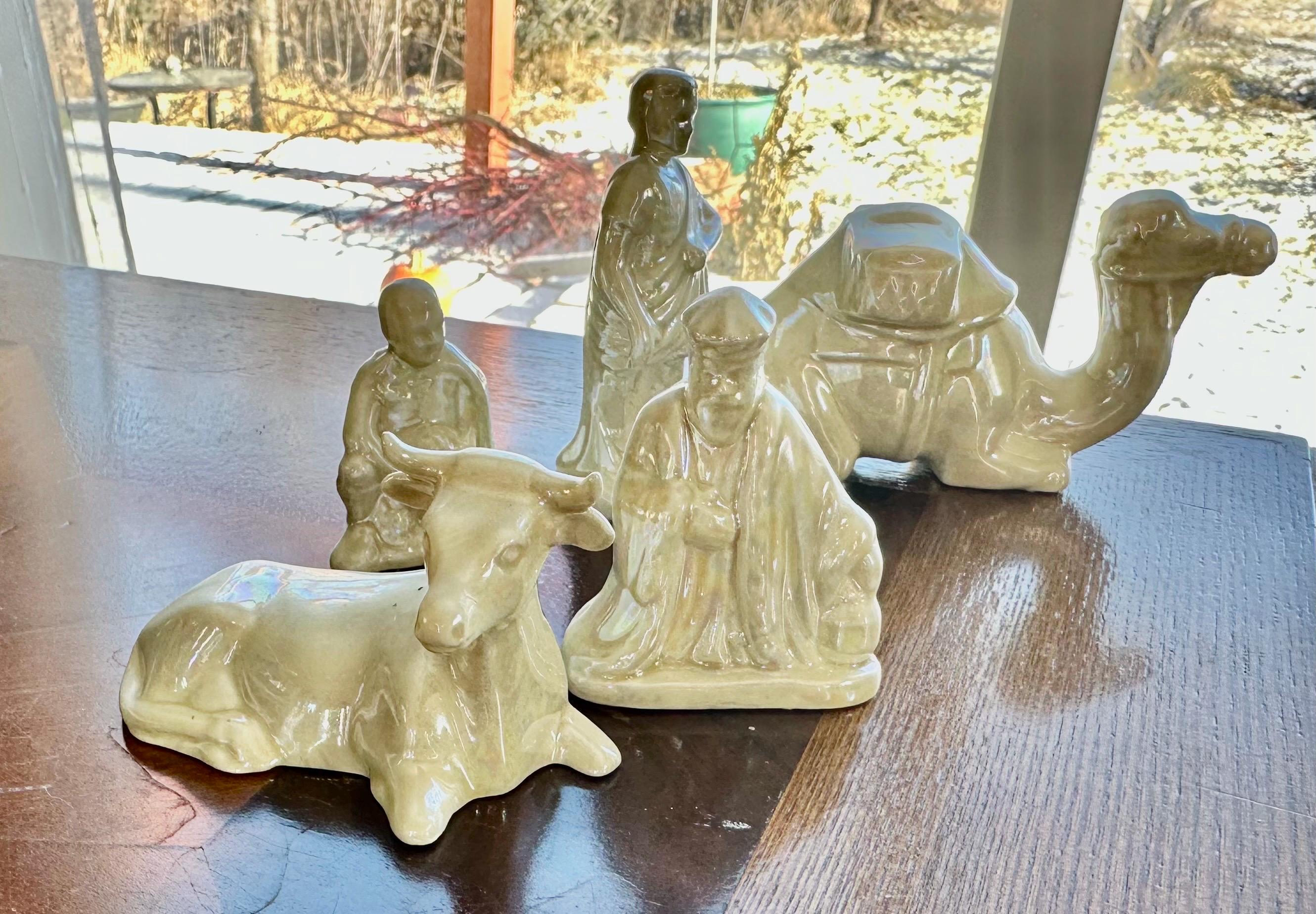Vintage 12 Piece Iridescent Glazed White Mold Nativity Set - Etsy