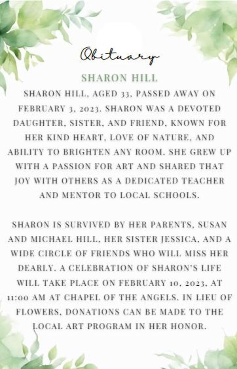Green Cross Funeral Program Template – Editable Obituary, Canva (8.5x11 ...