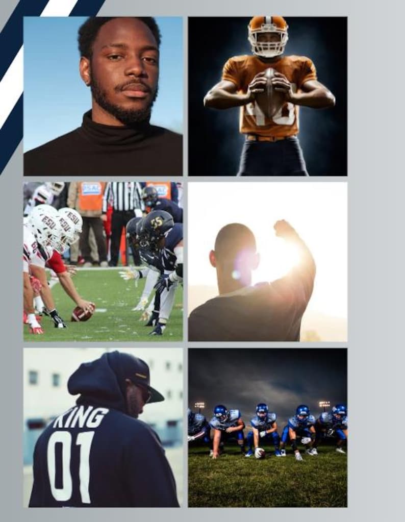 Navy & Gray Sports Fan Funeral Program Template - Canva Editable (11x17 ...