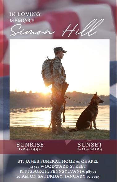 Patriotic Funeral Program Template – Red, White, Blue Canva (digital ...