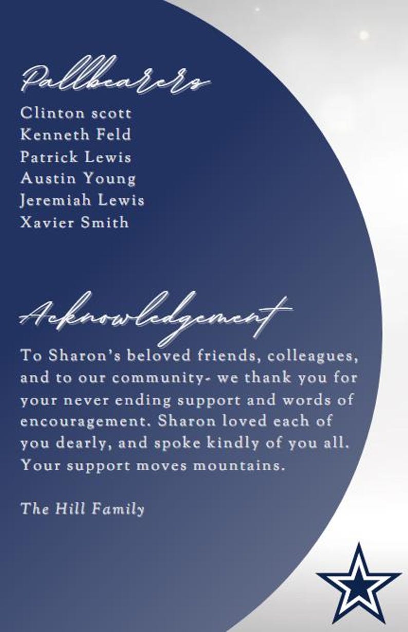 Navy & Grey Sports Funeral Program Template - 8.5x11 Bi-fold (digital ...