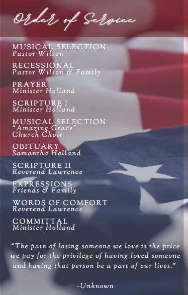 Patriotic Funeral Program Editable Canva Obituary Template - Military ...