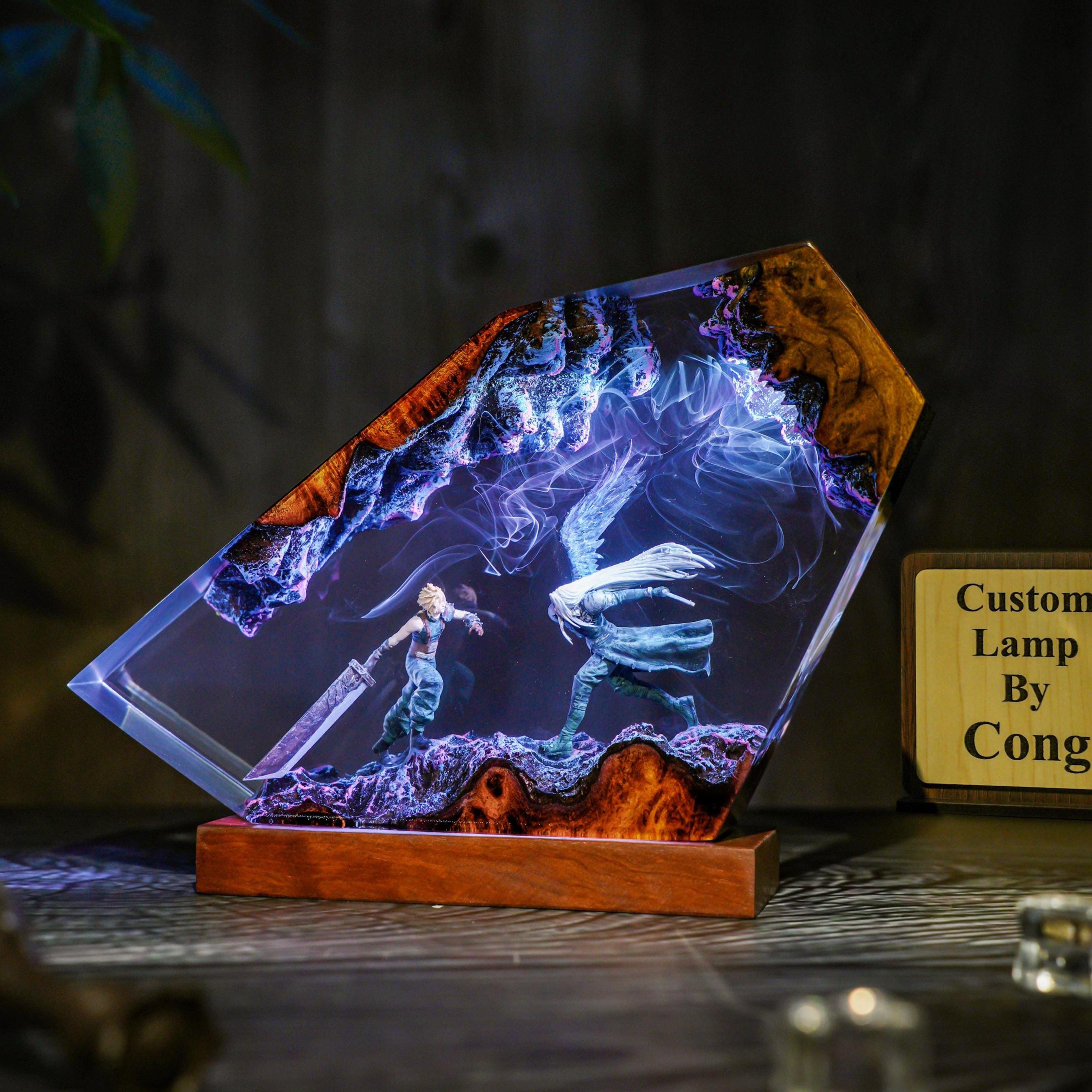 Sephiron Blade and C.loud Strife Resin Night Light, Custom Resin Lamp ...