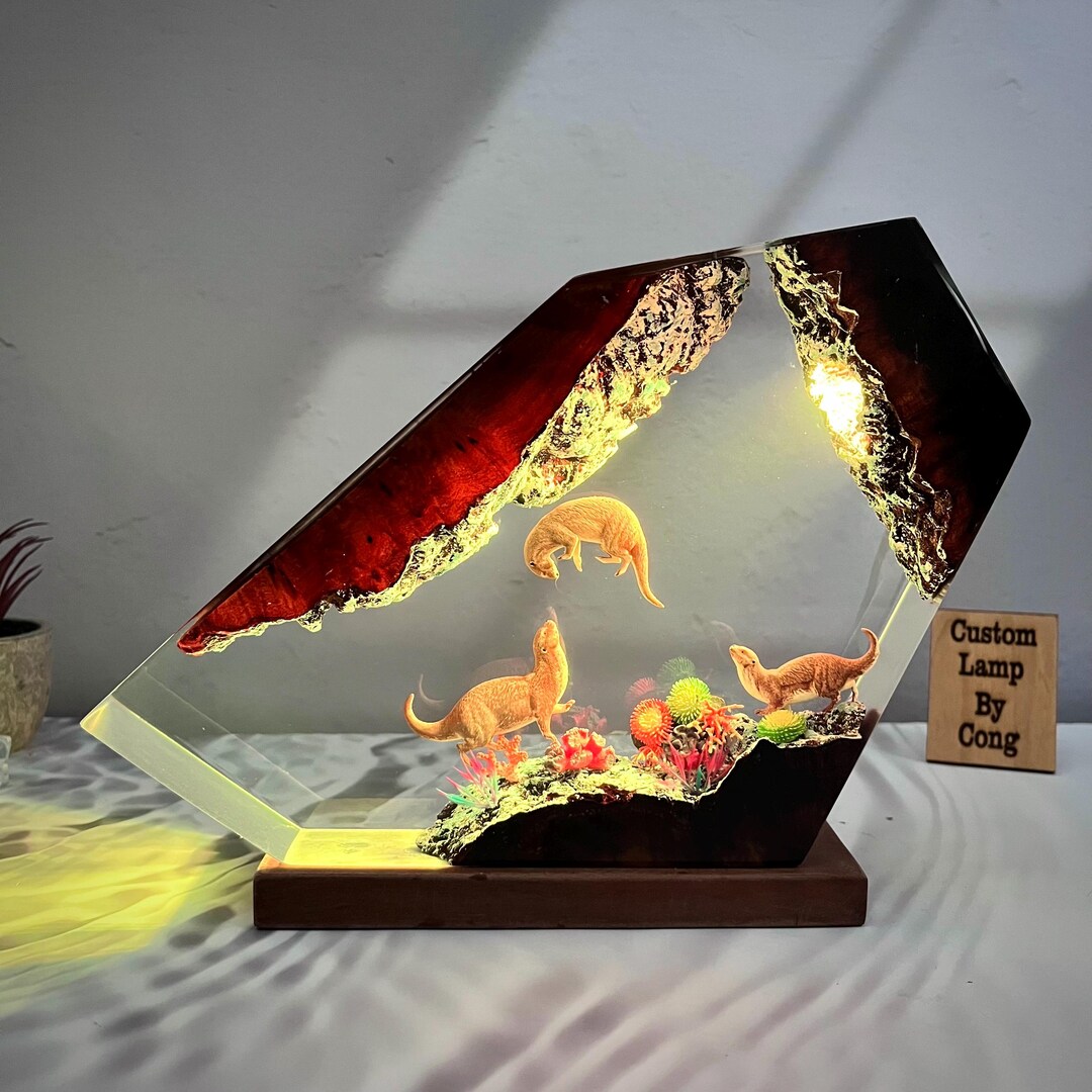 Dugong Resin Epoxy Night Light, Ocean Resin Art Lamp, Unique Resin ...