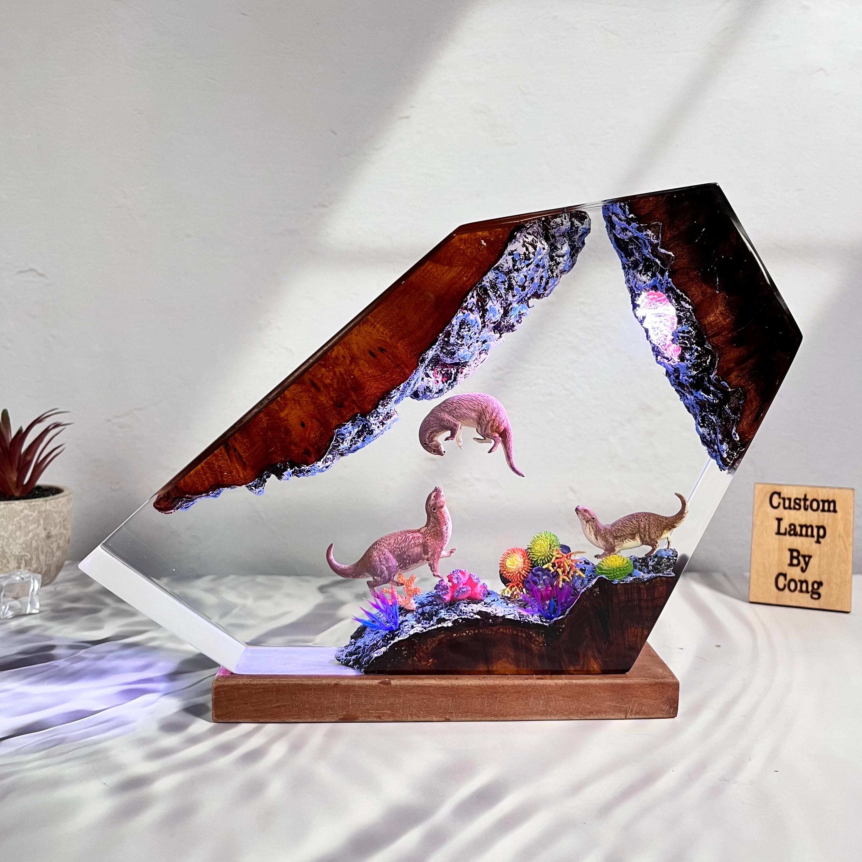Dugong Resin Epoxy Night Light, Ocean Resin Art Lamp, Unique Resin ...