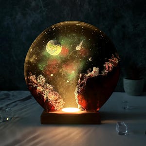 Galaxy Space Resin Lamp, Astronaut and Universal Resin Night Light ...