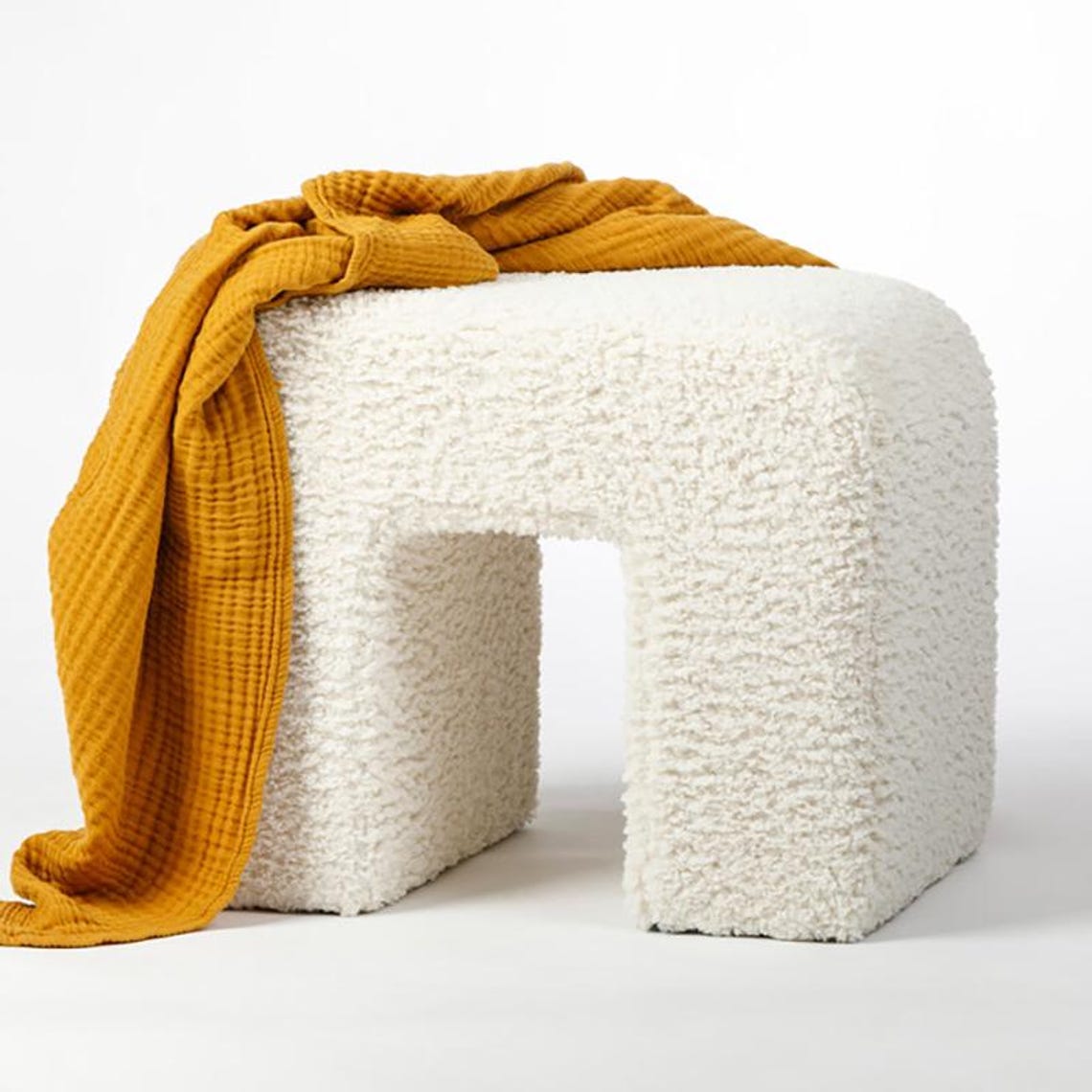 Folk Mini Pouf / Plush Fabric / 15x17 Inch / 40x45 Cm - Etsy