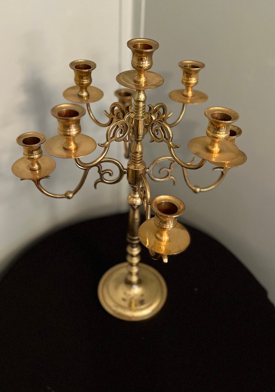 Solid Brass Vintage 9 Arm Candelabra - Etsy