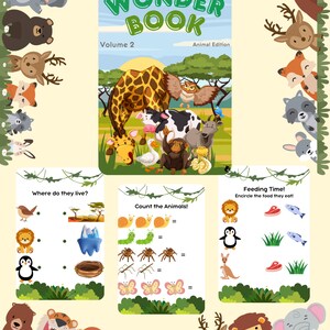 Busy Book for Kids: Animal Edition Volume 2 Quiet Learning, Colorful ...