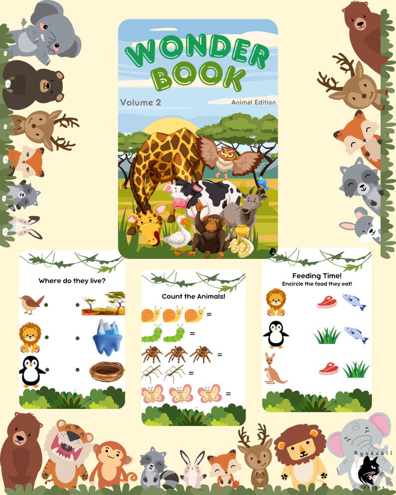 Busy Book for Kids: Animal Edition Volume 2 Quiet Learning, Colorful ...
