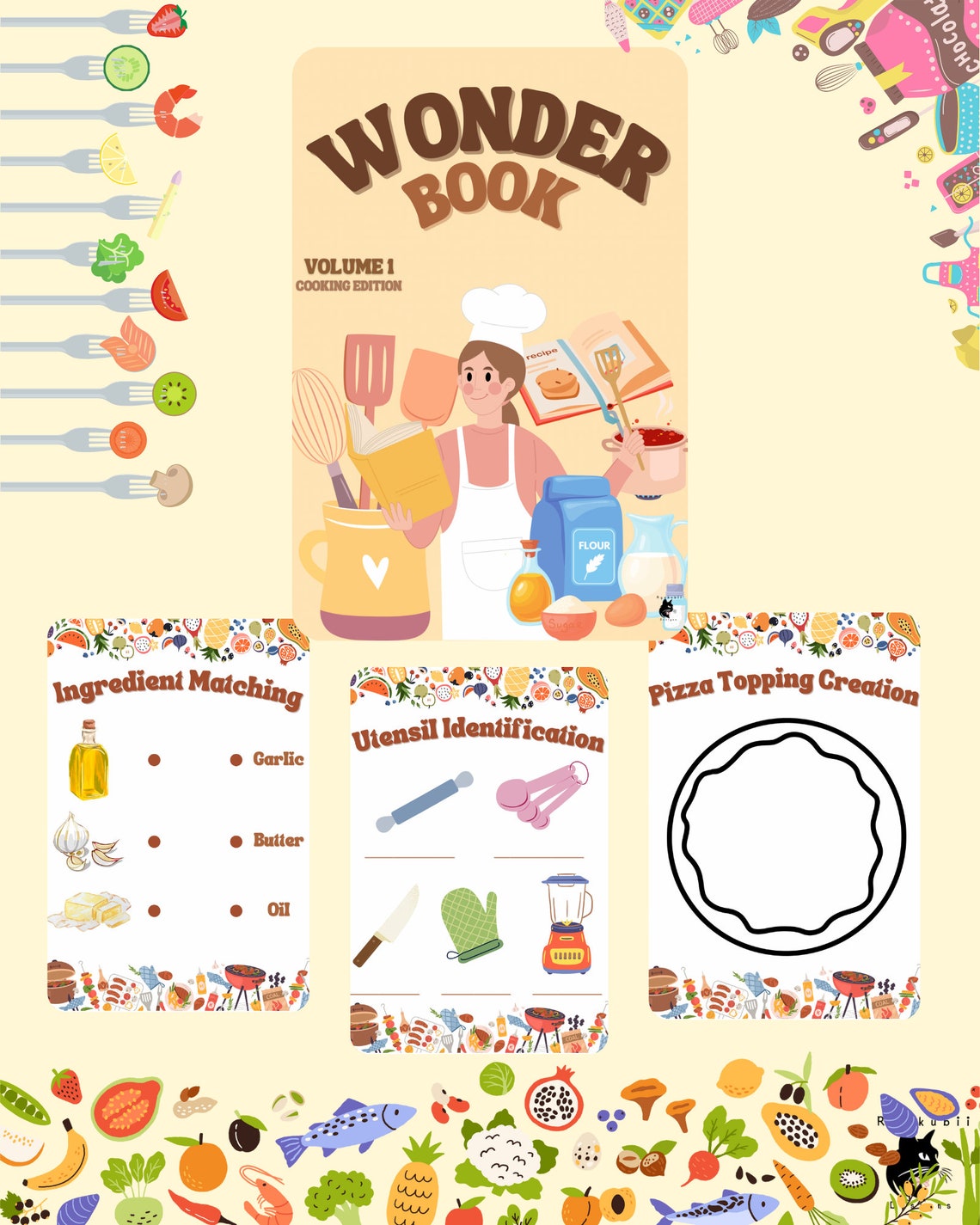 Busy Book for Kids: Wonder Book Cooking Edition Volume 1 activity Book ...