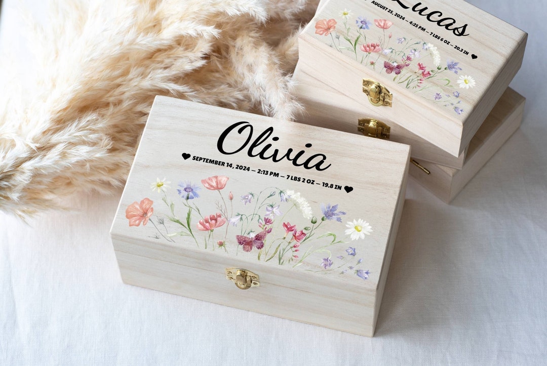Baby Memory Box, Custom Baby Keepsake Box, Time Capsule for Newborn ...
