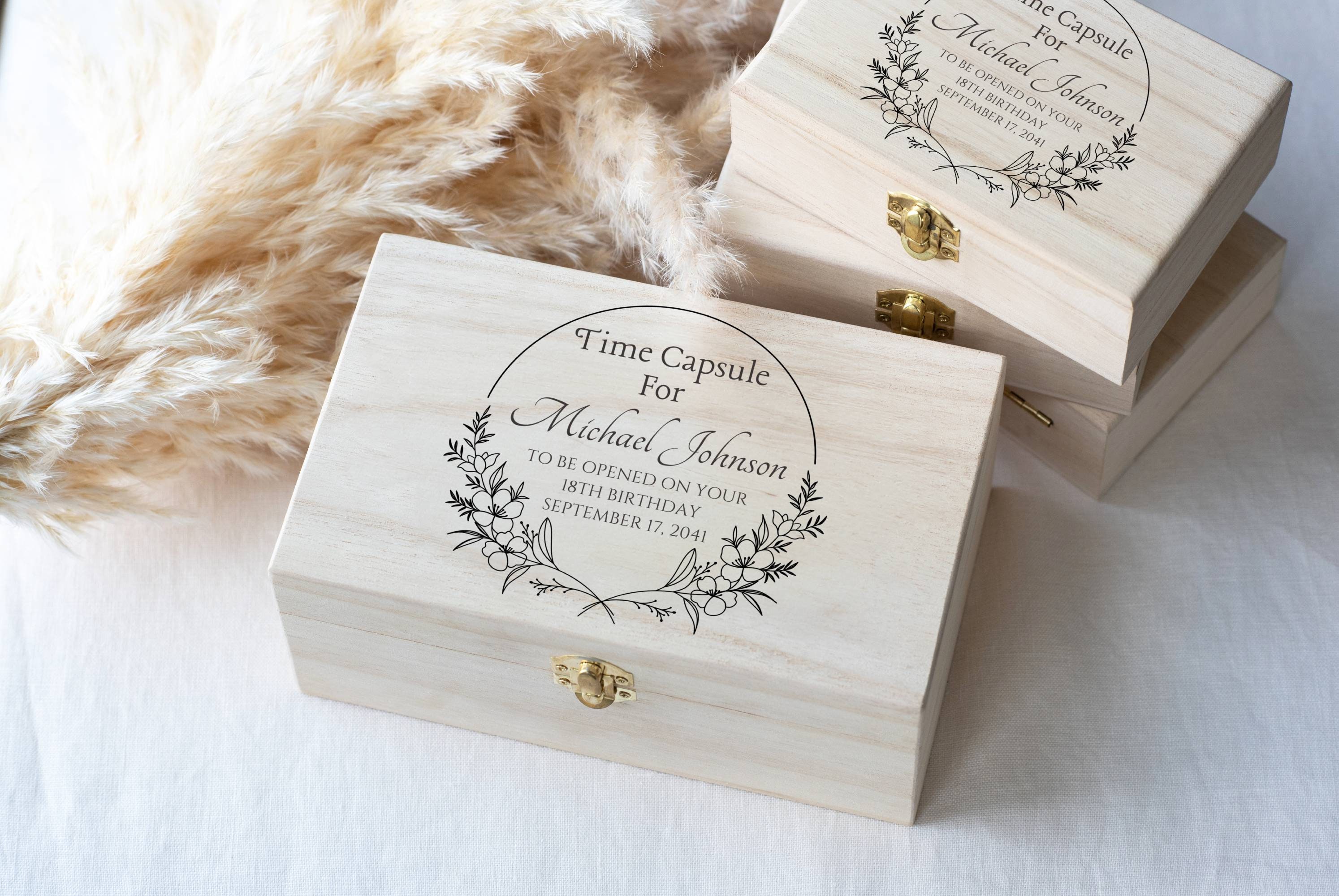 Custom Baby's Keepsake Box, Time Capsule Box, First Birthday Memory Box ...