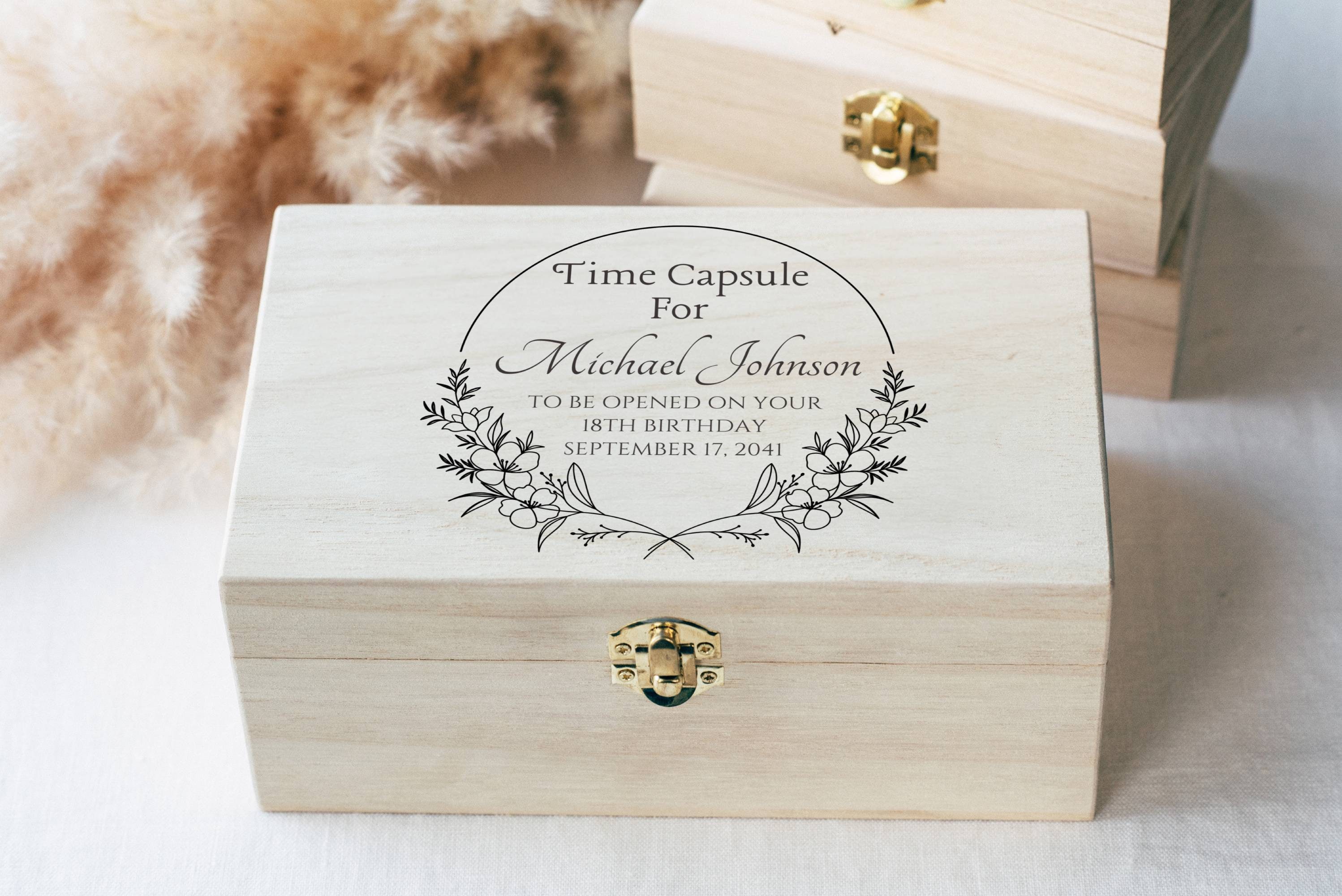 Custom Baby's Keepsake Box, Time Capsule Box, First Birthday Memory Box ...
