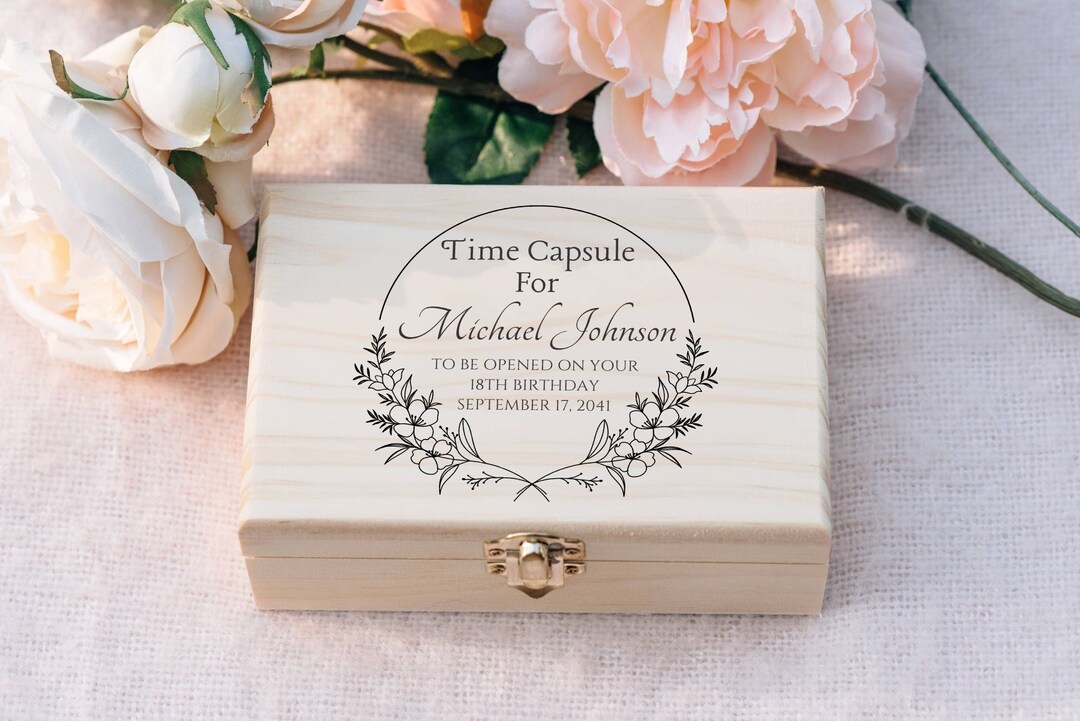 Custom Baby's Keepsake Box, Time Capsule Box, First Birthday Memory Box ...
