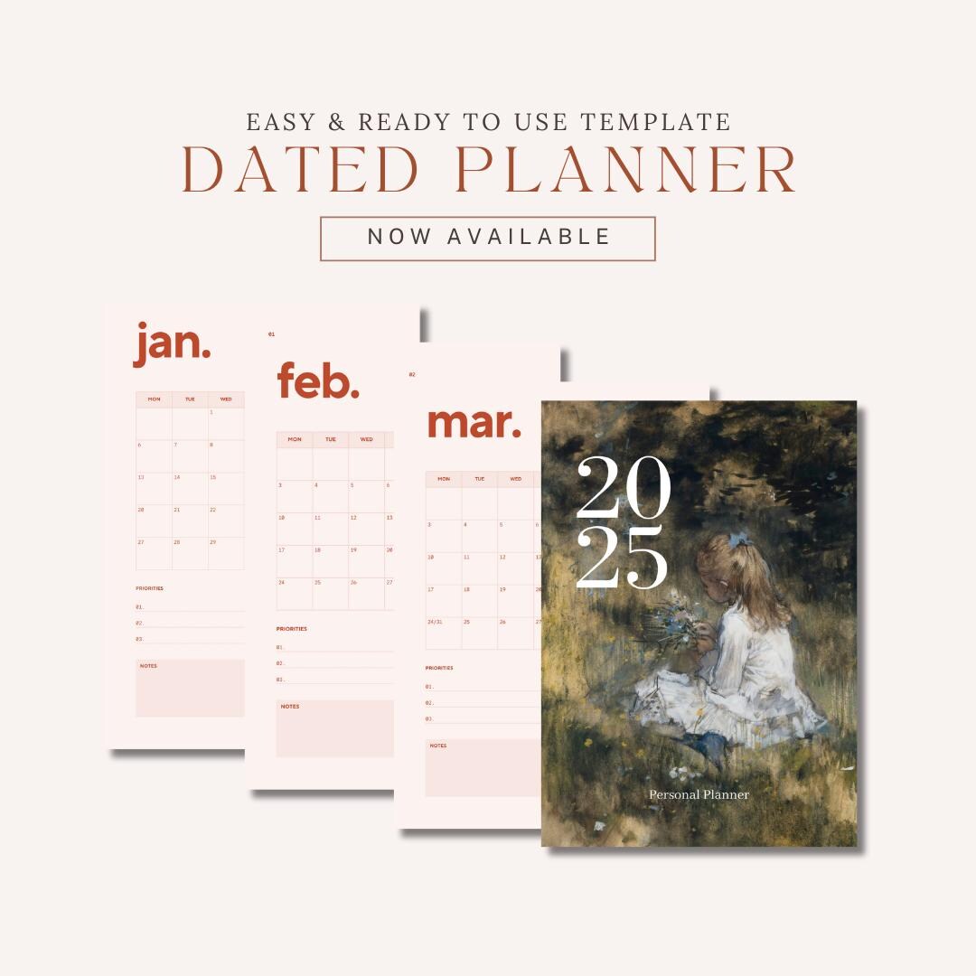 Editable Digital Planner Canva Template | Daily Dated Personal Planner ...