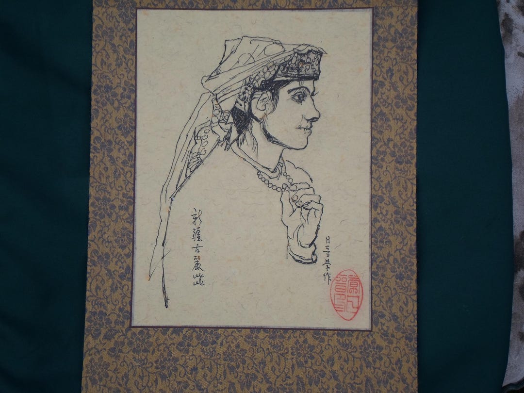Uighur Lady Hand Painted Original Asian Painting 9"*12.5" - Etsy