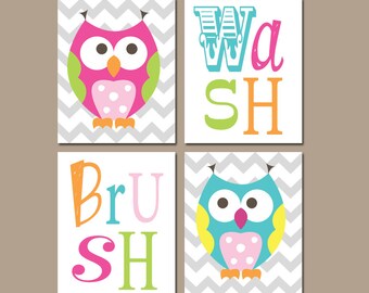 Kids owl bathroom | Etsy