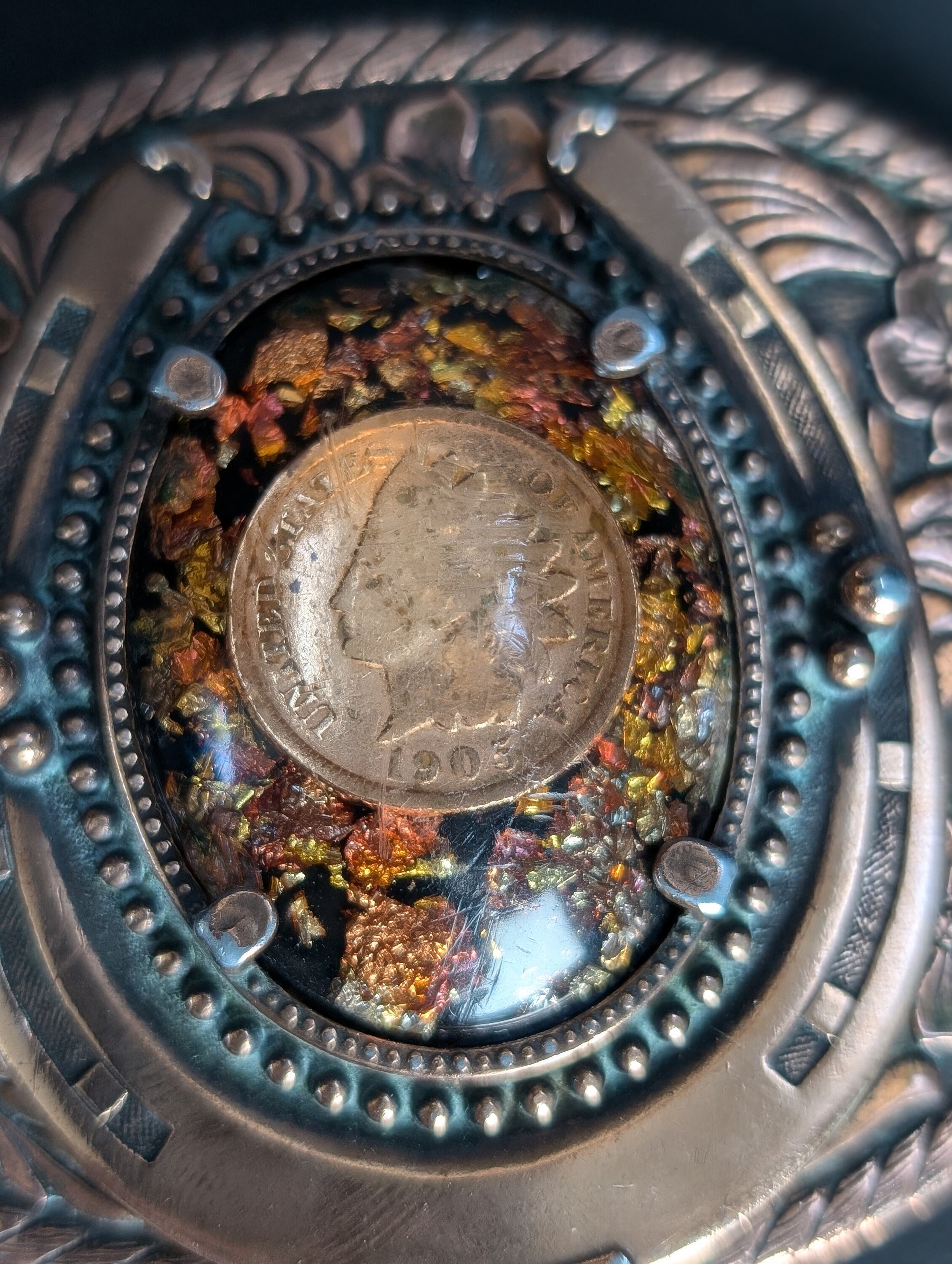 Vintage Copper Belt Buckle With Indian Head Penny Encased in Resin - Etsy