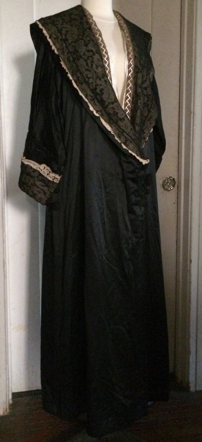 Museum Quality Antique Edwardian Opera Coat Black Silk Satin - Etsy